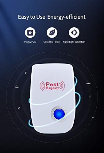 WTHSY Ultrasonic pest Repeller 6 Pack, Ultrasonic Mosquito Repellent, Repels Mosquitoes,mice,Flies,Cockroaches, 6pack, Plug and Play,Multifunctional pest Repeller