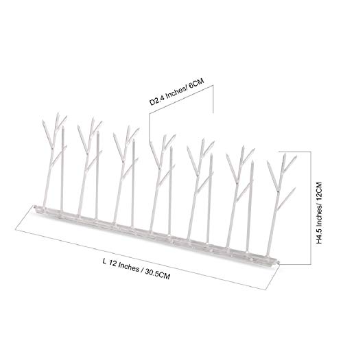 Aspectek Plastic Polycarbonate Bird Spikes Kit with Adhesive Glue, Covers 10 Feet