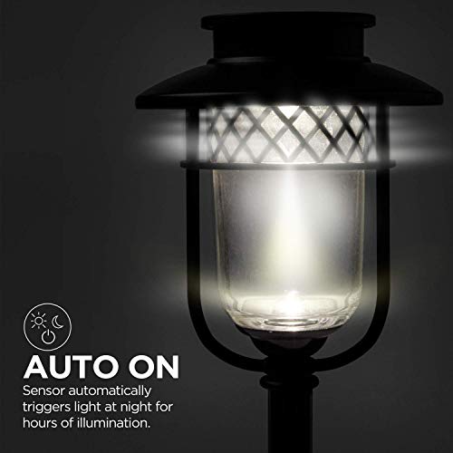 Home Zone Security Pathway & Garden Solar Glass Lights Stainless Steel (4-Set)
