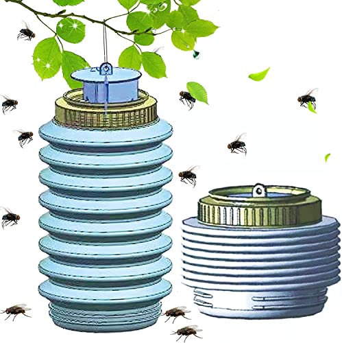 Outdoor Fly Trap Reusable Traps with Bait 2 Pack, Poison Free Fly Killer and Trap with Bait by iVenusTrap