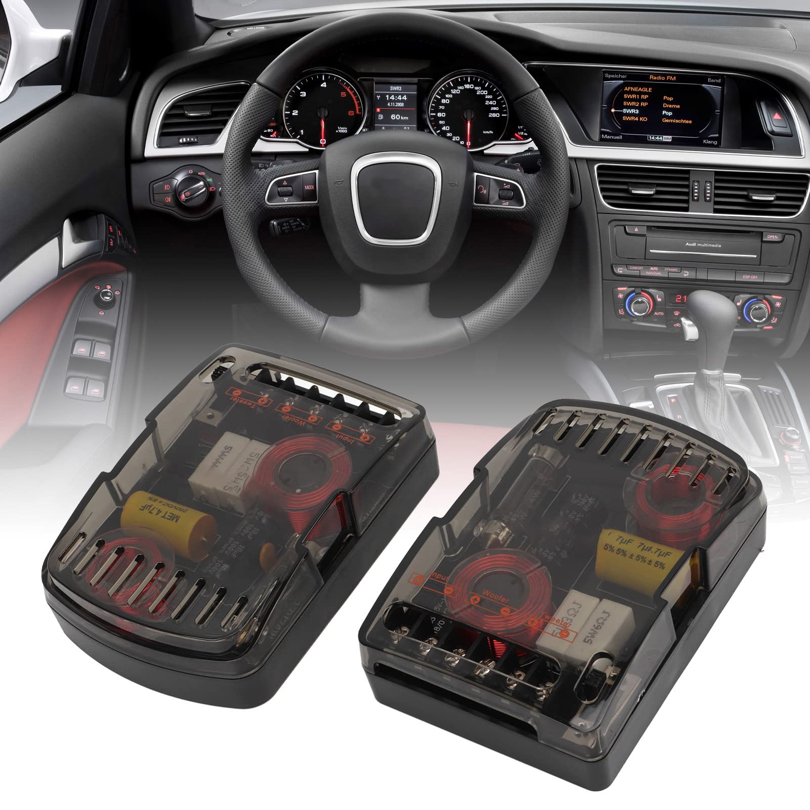 Speaker Frequency Divider, Universal Car Audio Crossover Easy Operation for Automobiles