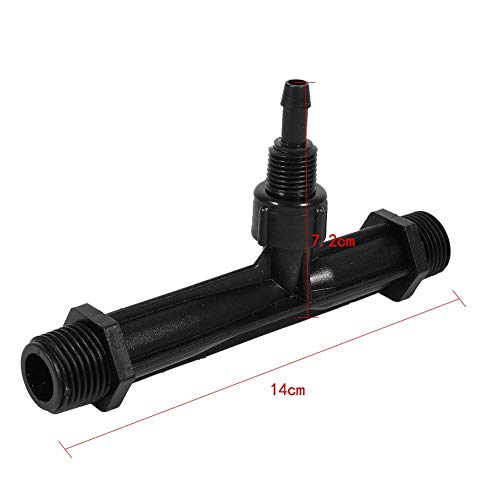 Wytino Fertilizer Injector Tube, Irrigation Venturi Fertilizer Injector 1/2" 3/4β 1β Inch Garden Fertilizer Mixer Injector, Agriculture Device Plastic, Black(1/2 inch)