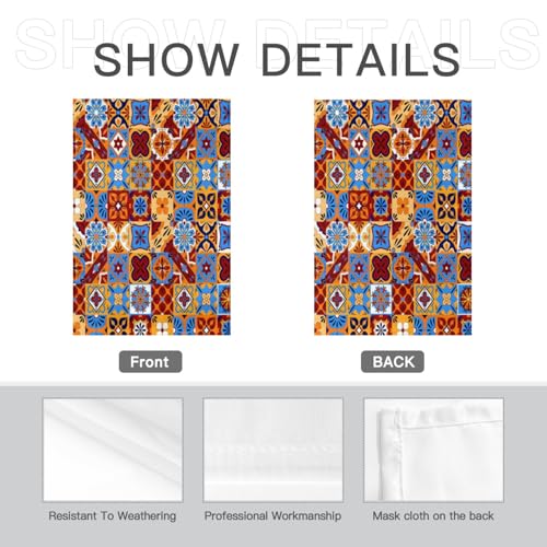 Double-sided garden flag Mexican Talavera Ceramic Tile Pattern Outdoor Flag Garden Flag Yard Outdoor Decoration (12×18in).