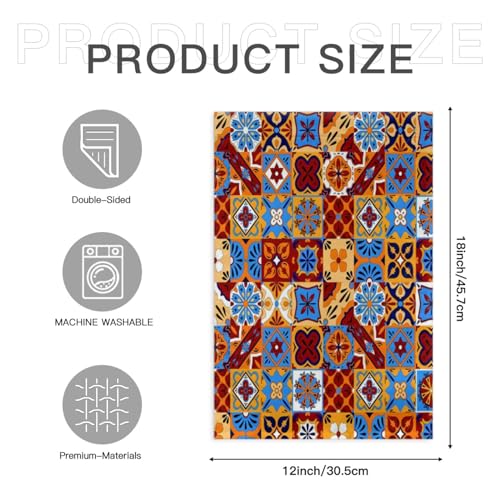 Double-sided garden flag Mexican Talavera Ceramic Tile Pattern Outdoor Flag Garden Flag Yard Outdoor Decoration (12×18in).