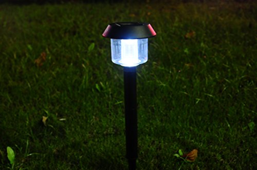 Solario Garden Decor Solar Powered Stake Lights- Pack of 6- Decorative Classic Lamps- Highest Lumen LED Brighter Than Standard- Superior Monocrystalline Panel (Black)