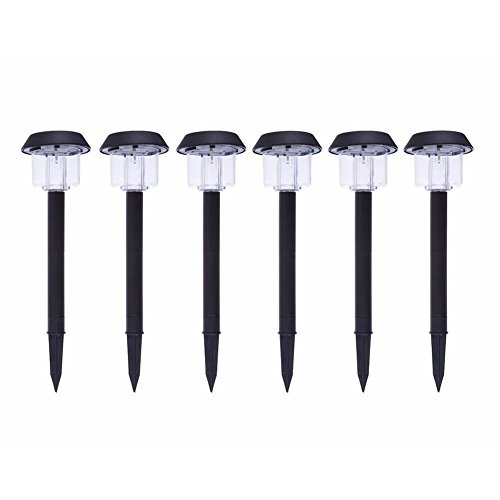 Solario Garden Decor Solar Powered Stake Lights- Pack of 6- Decorative Classic Lamps- Highest Lumen LED Brighter Than Standard- Superior Monocrystalline Panel (Black)