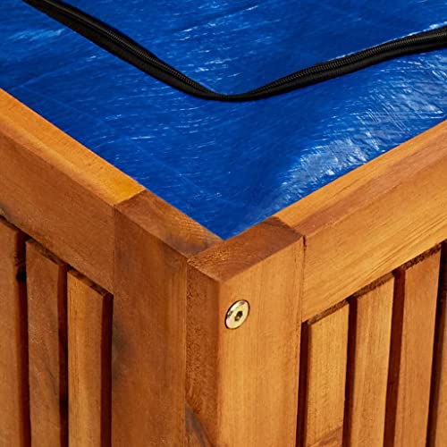 Canditree Patio Deck Box Solid Acacia Wood Outdoor Wooden Storage Box Container for Patio Furniture Cushions, Garden Tools (78.7"x31.4"x29.5")