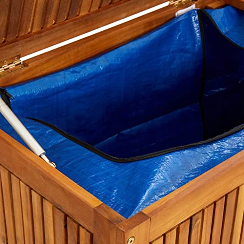 Canditree Patio Deck Box Solid Acacia Wood Outdoor Wooden Storage Box Container for Patio Furniture Cushions, Garden Tools (78.7"x31.4"x29.5")