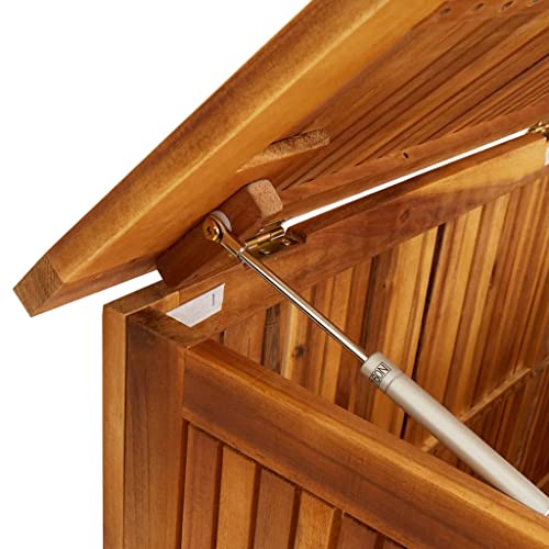 Canditree Patio Deck Box Solid Acacia Wood Outdoor Wooden Storage Box Container for Patio Furniture Cushions, Garden Tools (78.7"x31.4"x29.5")