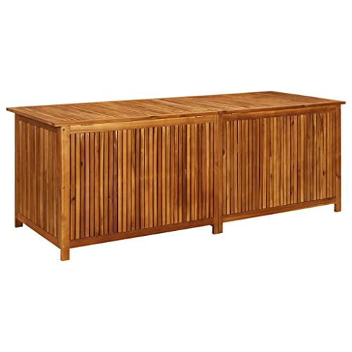 Canditree Patio Deck Box Solid Acacia Wood Outdoor Wooden Storage Box Container for Patio Furniture Cushions, Garden Tools (78.7"x31.4"x29.5")