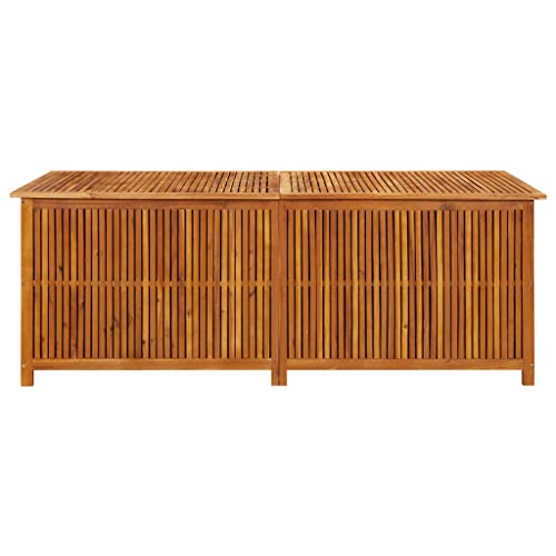 Canditree Patio Deck Box Solid Acacia Wood Outdoor Wooden Storage Box Container for Patio Furniture Cushions, Garden Tools (78.7"x31.4"x29.5")