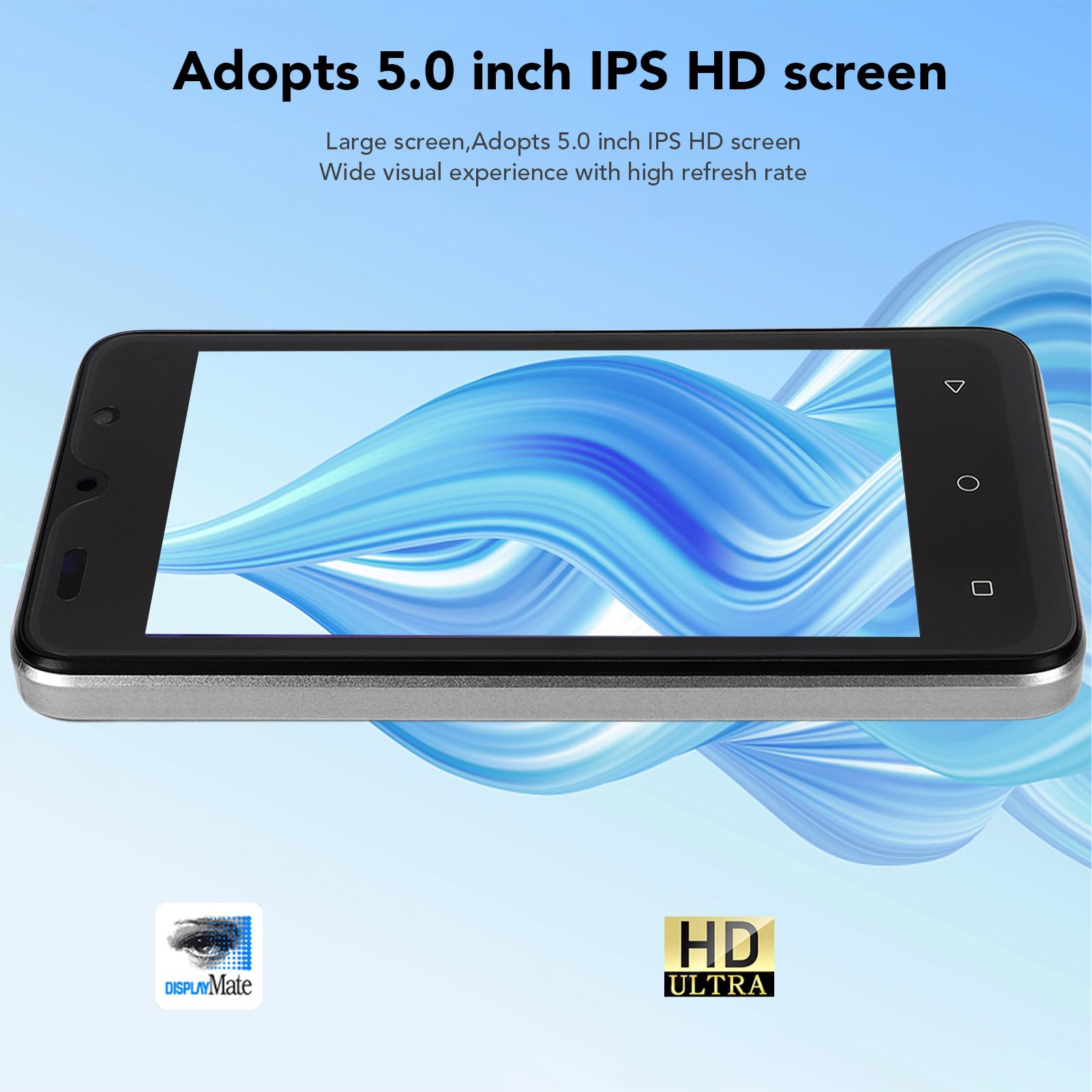 Unlocked Cell Phone, 3G Mobile Phone, 5.0in FHD HD Screen, 4GB RAM 32GB ROM, Dual Card Dual Standby Smartphone, 5MP+8MP Camera, WIFI, BT, 3500mah Battery (US Plug)