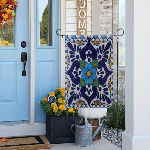 Double-sided garden flag Talavera Mexican Tile Outdoor Flag Garden Flag Yard Outdoor Decoration (12×18in).