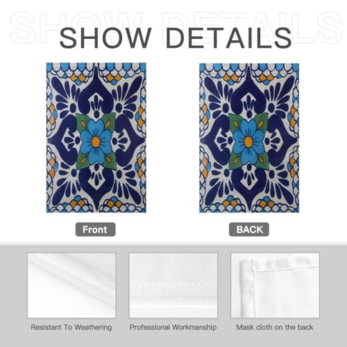 Double-sided garden flag Talavera Mexican Tile Outdoor Flag Garden Flag Yard Outdoor Decoration (12×18in).