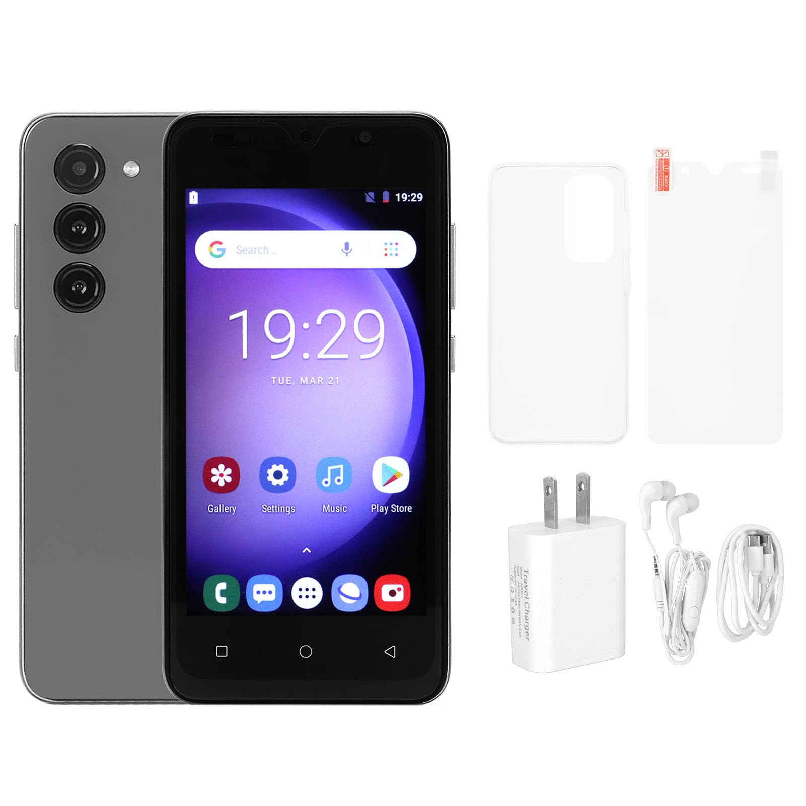 Unlocked Cell Phone, 3G Mobile Phone, 5.0in FHD HD Screen, 4GB RAM 32GB ROM, Dual Card Dual Standby Smartphone, 5MP+8MP Camera, WIFI, BT, 3500mah Battery (US Plug)