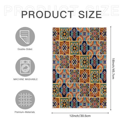 Double-sided garden flag Mexican Talavera Tiles Boho Print Outdoor Flag Garden Flag Yard Outdoor Decoration (12×18in).