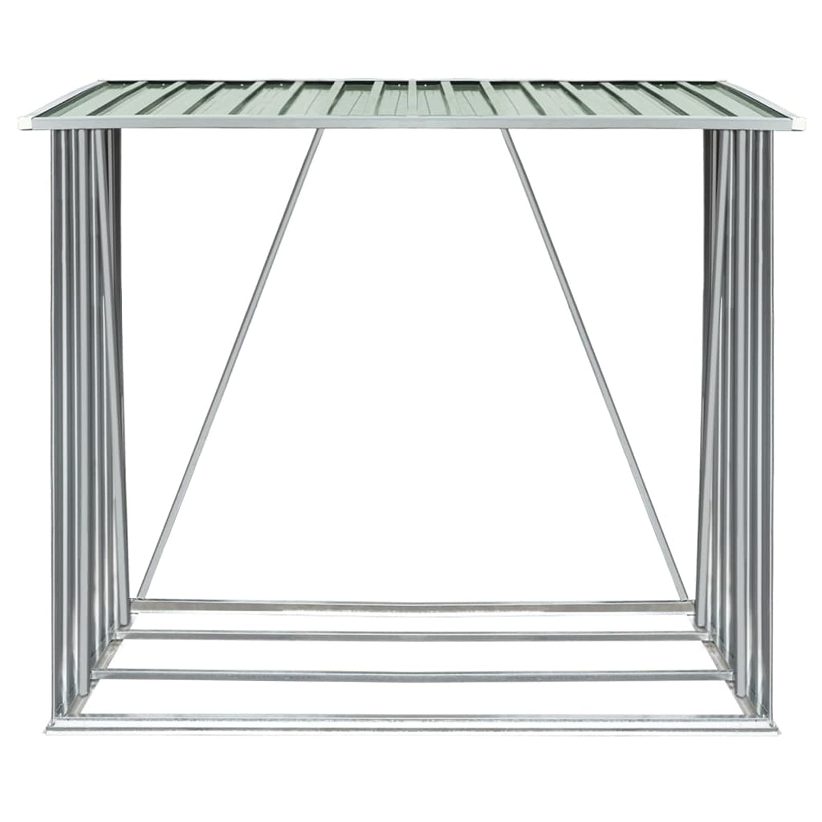 shubiao Garden Log Storage Tool Shed, Backyard Storage, Outside Storage Sheds, Bike Storage Shed Galvanised Steel 163x83x154 cm Green