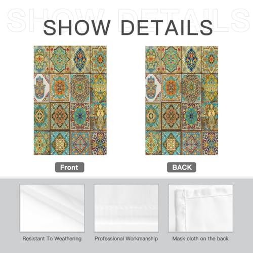 Double-sided garden flag Mandala Talavera Mexican Tiles Outdoor Flag Garden Flag Yard Outdoor Decoration (12×18in).