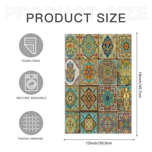 Double-sided garden flag Mandala Talavera Mexican Tiles Outdoor Flag Garden Flag Yard Outdoor Decoration (12×18in).