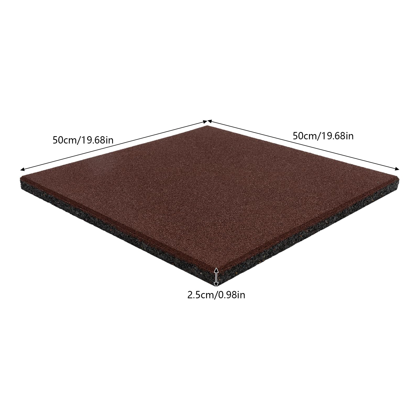 CheriMuMu Rubber Playground Tiles, 20"x20"x1” High Density Interlocking Shock Absorbent Safety Tiles Heavy Duty Rubber Exercise Mats, Non-Slip Flooring Mat for Playground Park Gym Indoor and Outdoor