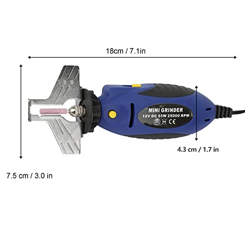 Wal front Chainsaw Chain Grinder, 12V 25000(RPM) Electric Handheld Chainsaw Sharpener Mini Chain Saw Grinder for Garden Outdoor Grinding Machine Tool