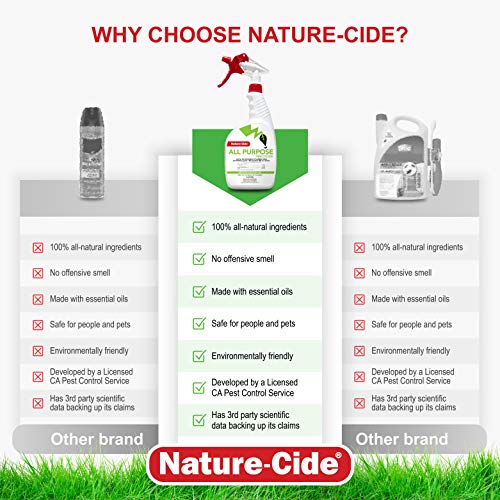 Nature-Cide All Purpose Insecticide. All Natural Roach Killer, Spider, Mosquito and Ant Spray to Keep Your Home Safe. Kills on Contact. No Strong Odor. 32 oz