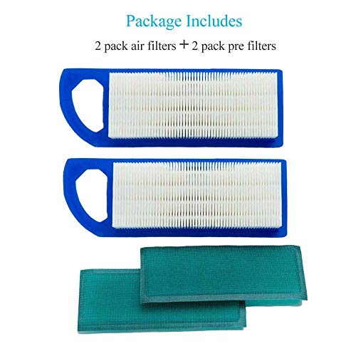 HOODELL 2 Pack 697153 Air Filter, Compatible with Briggs and Stratton 698083 795115, John Deere gy20573, Premium Lawn Mower Air Cleaner