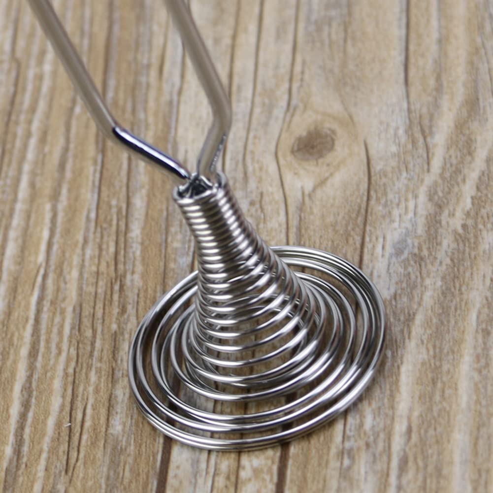 Coil Whisk Eggs, 8 Inch Egg Beater, Stainless Steel Wire Whisk, Egg Whisker with Rotating Spring, Flexible Egg Beater, Hand Eggbeater for Cooking Whipping Mixing Blender Kitchen Cream Egg