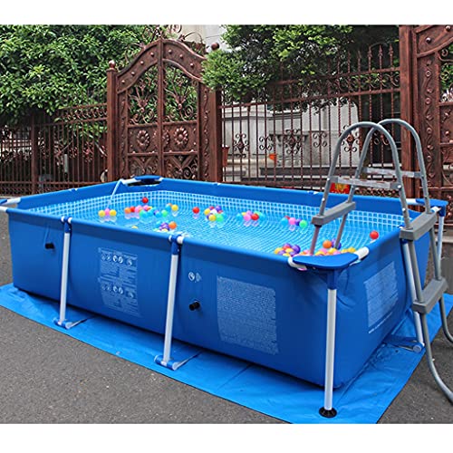 Large Swimming Pool For Gardens With Bracket With Steps Kids Adults Can Swim - Family Pool Above Ground Non-Inflatable - Outdoor Foldable Thickened Pool - Gift Swimming Pool Accessories Dust Cover & G