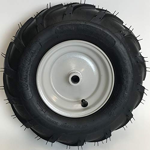 13x5.00-6 Tractor Tread Tire and Rim with 3/4 Inch Hub - Craftsman and Troy-Bilt Tiller Replacement Wheel