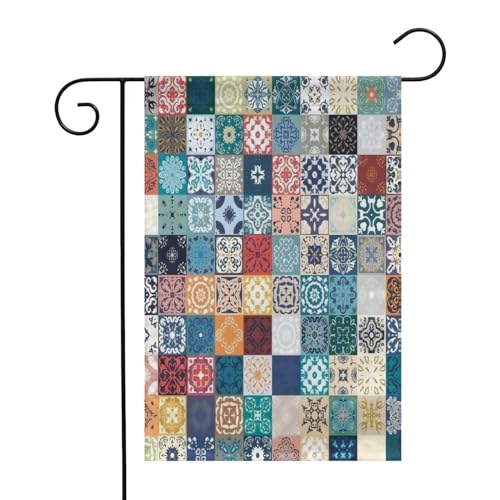 Double-sided garden flag Talavera Mexican Tiles Outdoor Flag Garden Flag Yard Outdoor Decoration (12×18in).