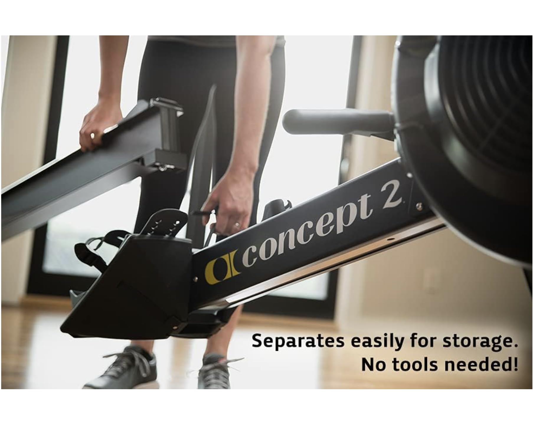 Concept2 RowErg Model D Indoor Rowing Machine Gray Color with PM5 Monitor, Device Holder, Adjustable Air Resistance, Easy Storage