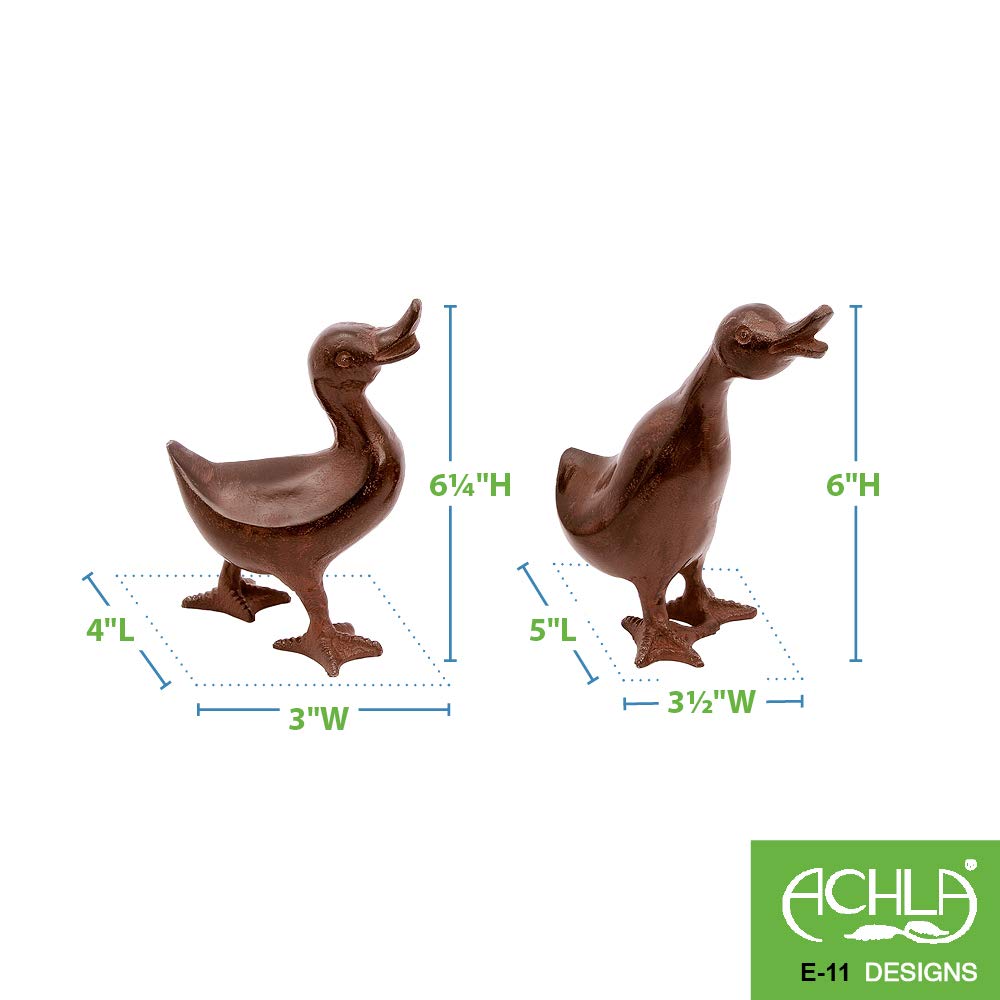 Achla Designs E-11 Ducks Statuary for Indoor and Outdoor Decorative use, Bronze
