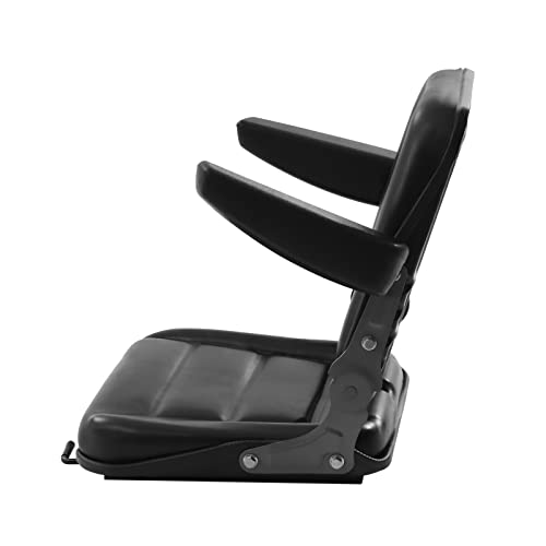 Black Universal Seat, Replacement Forklift Seat Garden Tractor Seat Universal Lawn Mower Seat Tractor Suspension Seat with Adjustable Backrest