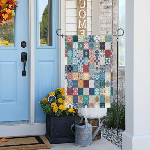 Double-sided garden flag Talavera Mexican Tiles Outdoor Flag Garden Flag Yard Outdoor Decoration (12×18in).