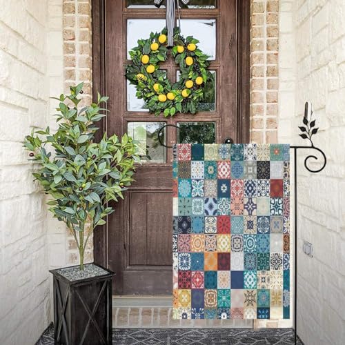 Double-sided garden flag Talavera Mexican Tiles Outdoor Flag Garden Flag Yard Outdoor Decoration (12×18in).