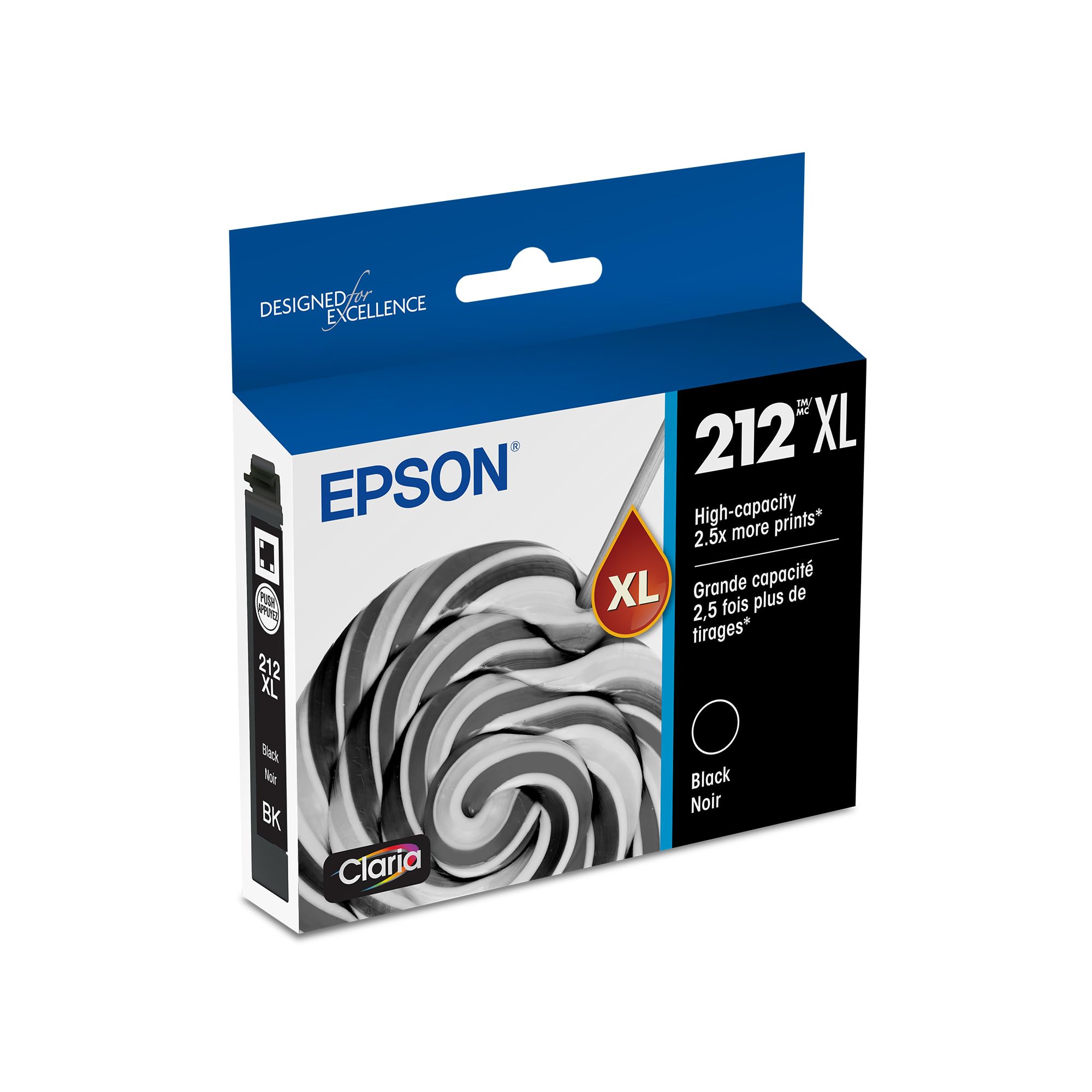 EPSON T212 Claria -Ink High Capacity Black -Cartridge (T212XL120-S) for select Epson Expression and WorkForce Printers
