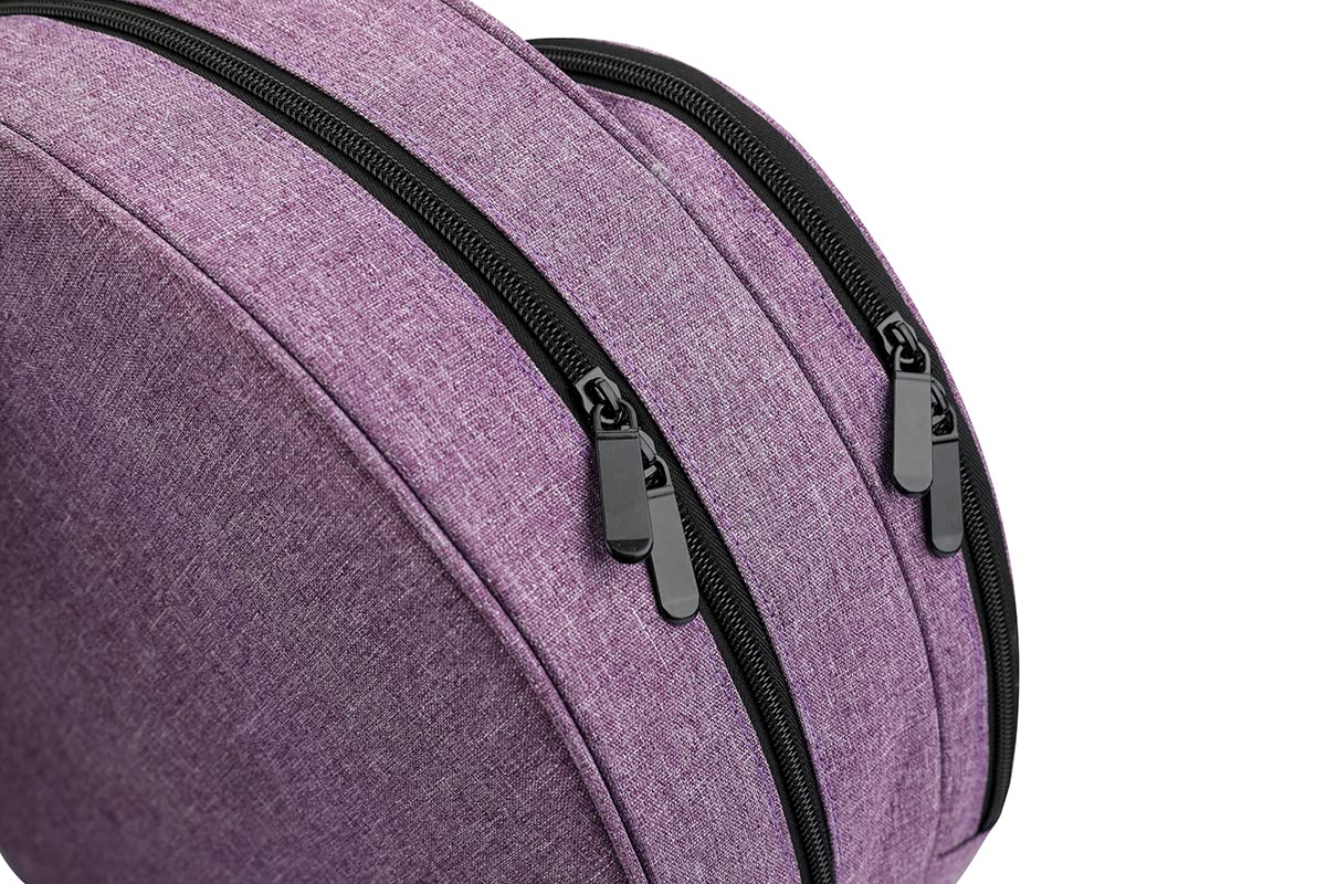Shinyzone Cross Stitch Storage Bag Purple,Embroidery Projects Bag,Sewing Crafts Storage Tote Bag,Knitting Bags with Zipper Pockets Organiser for Embroidery Hoops,Charts and Threads