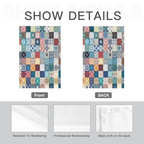 Double-sided garden flag Talavera Mexican Tiles Outdoor Flag Garden Flag Yard Outdoor Decoration (12×18in).