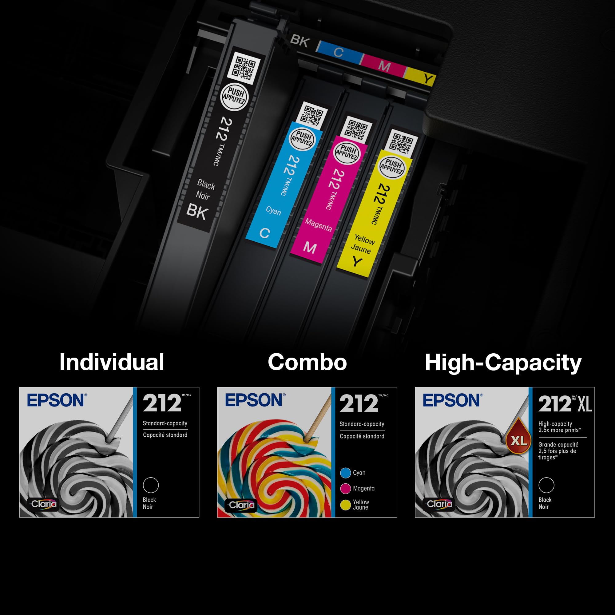 EPSON T212 Claria -Ink High Capacity Black -Cartridge (T212XL120-S) for select Epson Expression and WorkForce Printers