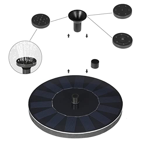 BESPORTBLE Fountain Pond Different Professional Fontain Pump, for Garden Park Pump Tank, Pond, Black Floating Solar and Pool Bird Water W Bath, Round Fish with Nozzles Decoration Waterfall