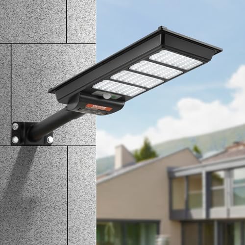 VEVOR 400W Solar Street Light, LED Solar Flood Lights Outdoor 40000lm with Infrared Remote Control, IP66 Waterproof Security Solar Motion Sensor Lamp for Garden Yard Home Path Garage Parking Lot