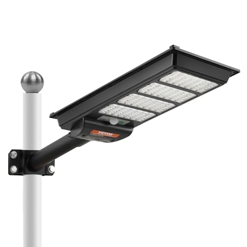 VEVOR 400W Solar Street Light, LED Solar Flood Lights Outdoor 40000lm with Infrared Remote Control, IP66 Waterproof Security Solar Motion Sensor Lamp for Garden Yard Home Path Garage Parking Lot
