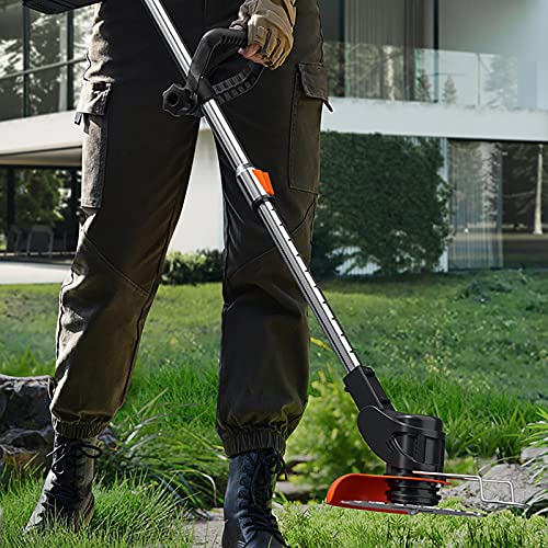 YRCWZF 6000rpm 1800W Telescopic Garden Strimmer, Powerful Telescopic Garden Lawn Edge Mower with Fast Charger & Three Kinds Spare Blades