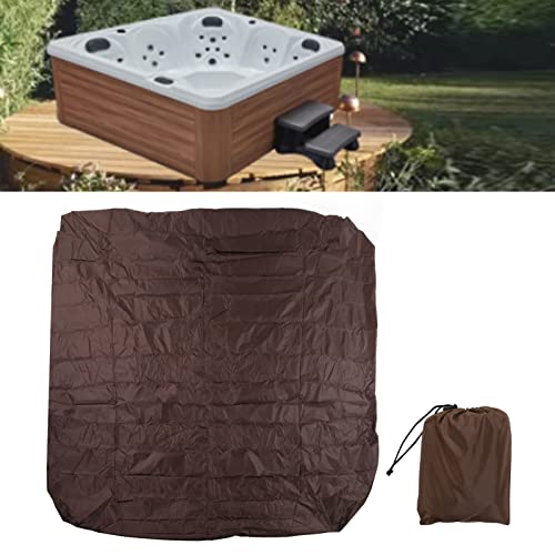 GLOGLOW Spa Bath Rainproof Cover, Sun Protection Dustproof Waterproof Outdoor Bathtub Dust Cover Breathable for Garden (Brown)
