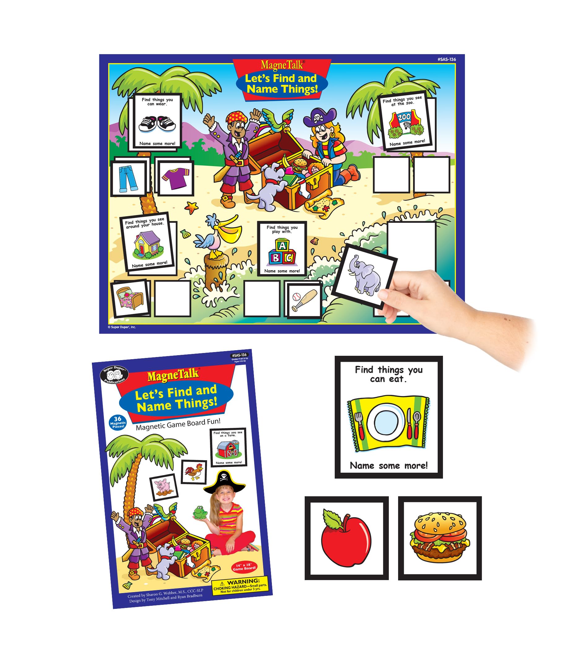 Super Duper Publications | Magnetic Let's Find and Name Things Board Game | Educational Learning Resource for Children