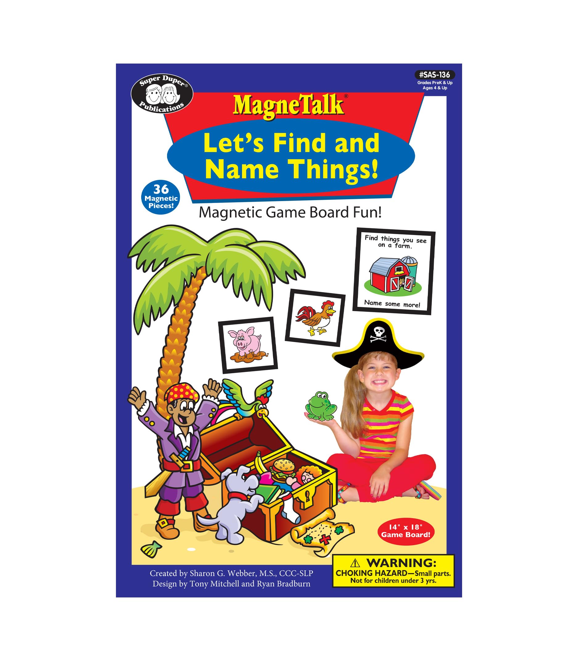 Super Duper Publications | Magnetic Let's Find and Name Things Board Game | Educational Learning Resource for Children