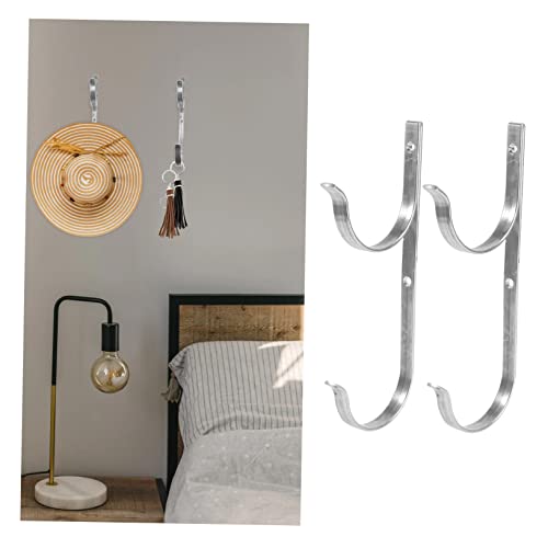 SECFOU 1 Pair Clothes Tool Storage Aluminum Hooks More Telescoping Hanging Organizer Pool for and Accessories Rakes Rod Poles Leaf Maintenance Vacuum Life Saver Fence Garden