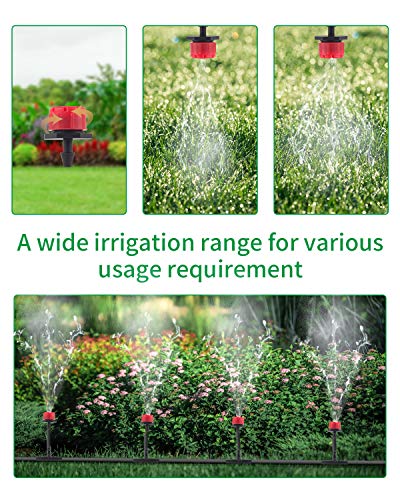 MSDADA 82ft Drip Irrigation Kits Garden Irrigation Accessories, Plant Watering System with 1/4β Blank Distribution Tubing Hose,DIY Plant Garden Hose Watering Kit (Red)