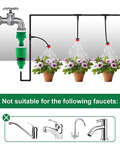 MSDADA 82ft Drip Irrigation Kits Garden Irrigation Accessories, Plant Watering System with 1/4β Blank Distribution Tubing Hose,DIY Plant Garden Hose Watering Kit (Red)